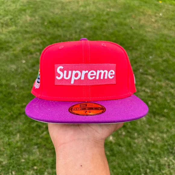 New Era | Accessories | Supreme 2 Tone Box Logo New Era Cap 7 38coral ...